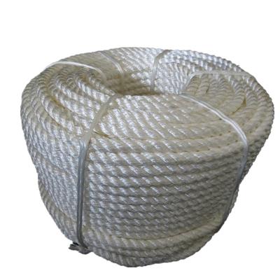 China Wholesale 18mm 20mm 22mm White 3 Strand Nylon Rope with Eye Splice for sale
