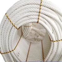 China 3 Strand Polyester Rope 20mm Diameter Low Stretch UV Resistant Marine Mooring Line 220m Roll for sale