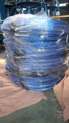 China Blue UV Resistant UHMWPE 12 Strand Marine Mooring Rope 22mm x 220m with DNV Certificate for sale