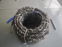 China 3 Strand Polypropylene Shellfish Farming Rope 16mm x 220m Black UV Resistant for sale
