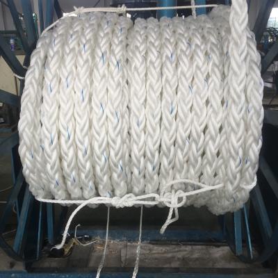 China 88mm 220M Coil Marine Hawser Mooring PP Rope 8 Strands Polypropylene Floating Rope for sale