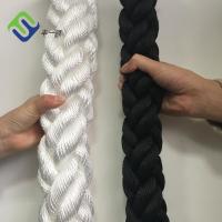 China 8 Strand Braided White Polyester Rope 48-96mm Diameter 200-220m Length Marine Mooring Industrial for sale