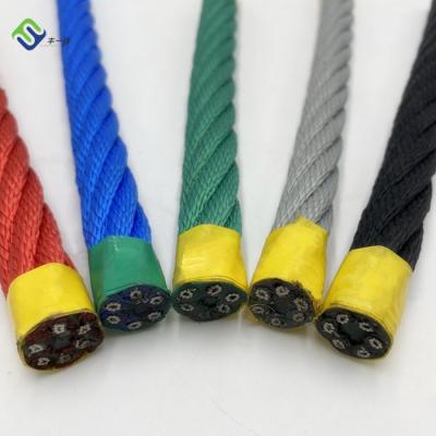 China 16mm Polyester Combination Rope with Metal Core for Marine and Industrial Use for sale