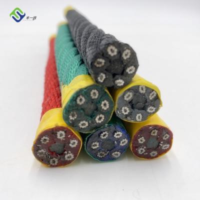 China 16mm Steel Core Polyester Climbing Rope - 6 Strand Playground Safety Rope with 14-24mm Diameter Options for sale
