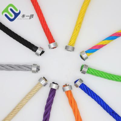 China Custom Color 6-Strand Polyester Playground Combination Rope 16-24mm with 3080kg Breaking Strength for sale