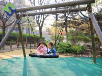 China 100cm Round Kids Playground Nest Swing Seat with 1000kg Capacity and Galvanized Steel Frame for sale