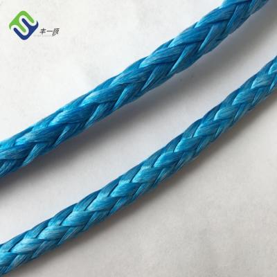 China 12 Strand UHMWPE Synthetic Winch Rope 10mm Diameter 220m Length High Tensile Marine Grade for sale