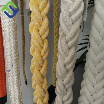 China High Wear Resistance 8 Strand Polyester Marine Rope 20-80mm Diameter 200/220m Length for Ship Mooring for sale