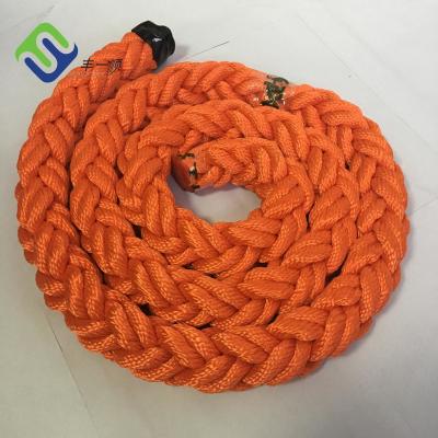 China 8 Strand Marine Polyester Braided Cable for Vessel Mooring 56mm*220m Polyester Rope for sale