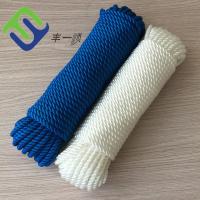China White 3-Strand Twisted Nylon Rope with 15-28% Stretch and UV Resistance for Industrial Applications for sale