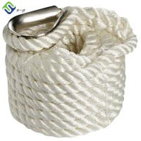 China Nylon 3 Strand Hard Twisted Towing Rope 24mmx220m for sale