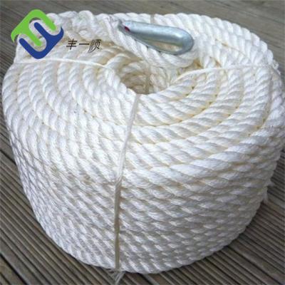 China 3-Strand Nylon Anchor Rope 5-60mm Diameter with 30% Stretch for Marine Mooring and Towing for sale
