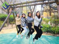 China 150mm x 2.5m Polyester Rope Swing Bridge for Outdoor Playgrounds - Stainless Steel Chain Suspension for sale