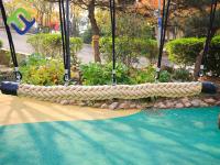 China 150mm x 2.5m Polyester Rope Swing Bridge for Outdoor Playgrounds - Stainless Steel Chain Suspension for sale