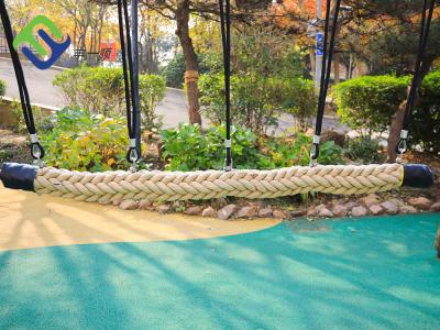 China 150mm x 2.5m Polyester Rope Swing Bridge for Outdoor Playgrounds - Stainless Steel Chain Suspension for sale