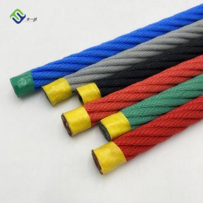 China 16mm 6 Strand Nylon Combination Playground Rope with Steel Wire Core Multi Colors for sale