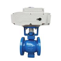 China 3 Inch Carbon Steel Electric Eccentric Half Ball Valve PTFE Sealing Industrial Type Wear-resistant Ash for sale