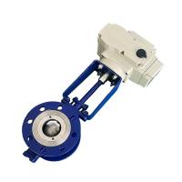 China 3 Inch Carbon Steel Electric Eccentric Half Ball Valve PTFE Sealing Industrial Type Wear-resistant Ash for sale