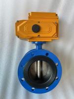 China 2in-12in Aluminum Alloy Stainless Steel304 316 Double Flange Electric Dust butterfly Valve with On-off or Regulating Control for sale