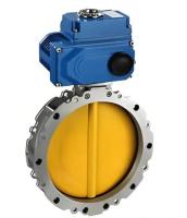 China 2in-12in Aluminum Alloy Stainless Steel304 316 Double Flange Electric Dust butterfly Valve with On-off or Regulating Control for sale