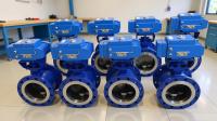 China Electric Actuator Ss304 316 Stainless Steel  v Type 3 Way Ball Valve Flange Intelligent  Explosion-proof DC24VAC110V220V380V for sale