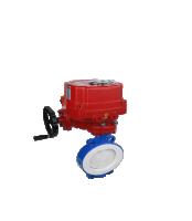 China 2in15in Explosion-proof Electric PTFE-lined  Butterfly Valve with Hard Sealing Carbon Steel Flange DC24VAC110V220V380V for sale
