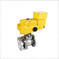 China 2in10in Stainless Steel Electric Fluoroplastic Lined Ball Valve with Flange Hard Seal and High-performance DC 24VAC110V220V 380V for sale