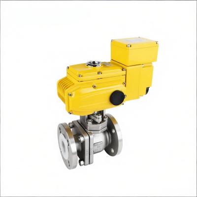 China 2in10in Stainless Steel Electric Fluoroplastic Lined Ball Valve with Flange Hard Seal and High-performance DC 24VAC110V220V 380V for sale