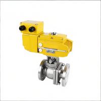 China 2in10in Stainless Steel Electric Fluoroplastic Lined Ball Valve with Flange Hard Seal and High-performance DC 24VAC110V220V 380V for sale