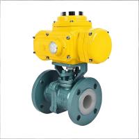 China 2in10in Stainless Steel Electric Fluoroplastic Lined Ball Valve with Flange Hard Seal and High-performance DC 24VAC110V220V 380V for sale