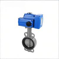 China 2IN10IN Electric Cast Iron WCB Soft-Sealed Centerline Adjustable Butterfly Valve DC24VAC110V/220V/380V Ordinary/Intelligent Type for sale