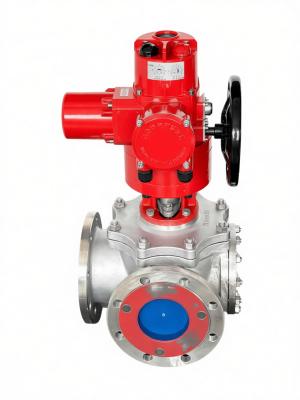 China 2in25in Explosion-proof Electric Angle-travel Three-way Ball Valve with Large-diameter Hard Sea High Torque LAC24VDC110V220V380V for sale