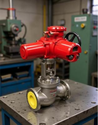 China Carbon Steel, Stainless Steel WCB Angle-travel Electric Stop Valve, Ordinary Intelligent Type, AC24VDC110V220V380V for sale