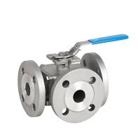 China 3 Way Flange Ball Valve Stainless Steel 304 316 L/T Port Manual Three Way Ball Valve for Water Oil Gas for sale