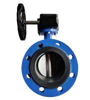 China 2in-48in Large Caliber WCB SS304/316 Flange Soft Seal Double Flange Concentric butterfly Valve with Gearbox  Standard for sale