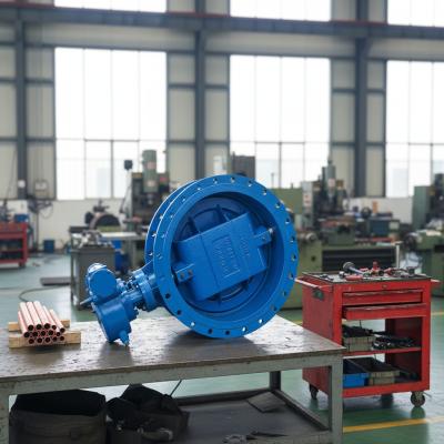 China 2in-48in Large Caliber WCB SS304/316 Flange Hard Seal Double Flange Double Offset Butterfly Valve with Gearbox  Standard for sale