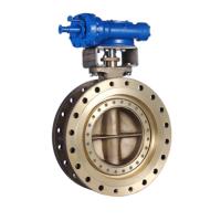 China 2in-48in Large Caliber WCB SS304/316 Flange Hard Seal Double Flange Double Offset Butterfly Valve with Gearbox  Standard for sale