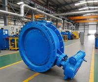 China 2in-48in Large Caliber WCB SS304/316 Flange Hard Seal Double Flange Double Offset Butterfly Valve with Gearbox  Standard for sale