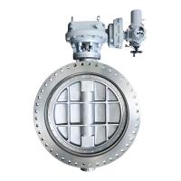 China 2in-48in Large Caliber WCB SS304/316 Flange Hard Seal Double Flange Double Offset Butterfly Valve with Gearbox  Standard for sale