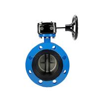 China 2in-48in Large Caliber WCB SS304/316 Flange Hard Seal Double Flange Double Offset Butterfly Valve with Gearbox  Standard for sale