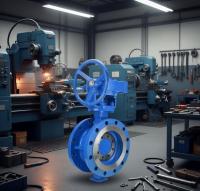 China 2in-48in Large Caliber WCB SS304/316 Flange Hard Seal Double Flange Double Offset Butterfly Valve with Gearbox  Standard for sale