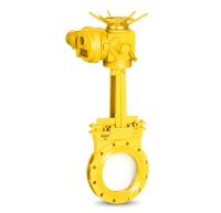 China Knife Gate Valve with Electric Actuator for Sewage Pulp Motorized Slurry Gate Valve Wear-resistant Manual Type for sale