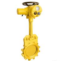 China Knife Gate Valve with Electric Actuator for Sewage Pulp Motorized Slurry Gate Valve Wear-resistant Manual Type for sale