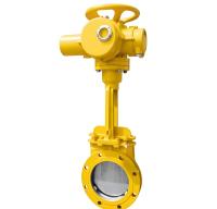 China DN65 Motorized Slide Knife Gate Valve Customizable Pressure Regulator Electric Control Structure for Gas   High Temperature for sale