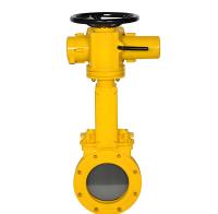 China DN65 Motorized Slide Knife Gate Valve Customizable Pressure Regulator Electric Control Structure for Gas   High Temperature for sale