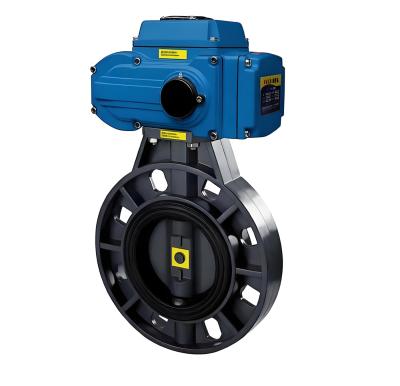 China 1/2-12in 24V DC 220VAC Motorized Butterfly Valves PVC  Upvc Valves with Electrical Actuator for sale