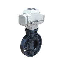 China ETRANY 12In EPDM Rubber Seat Flange Type 24VDC on Electric Rotary Actuator PVC Plastic Butterfly Valve Water High Temperature for sale