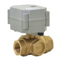 China HOT DC 24V AC 230V Mini Thread 3-Way 1/2in-4in Brass Motorized Electric Ball Valves Water Gas Low Temp OEM Customized for sale