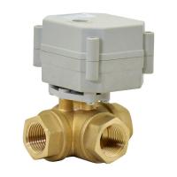 China HOT DC 24V AC 230V Mini Thread 3-Way 1/2in-4in Brass Motorized Electric Ball Valves Water Gas Low Temp OEM Customized for sale