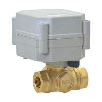 China HOT DC 24V AC 230V Mini Thread 3-Way 1/2in-4in Brass Motorized Electric Ball Valves Water Gas Low Temp OEM Customized for sale
